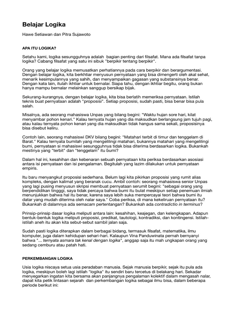 Konsep Dasar Logika-1 | PDF Konsep Dasar Logika-1 | PDF