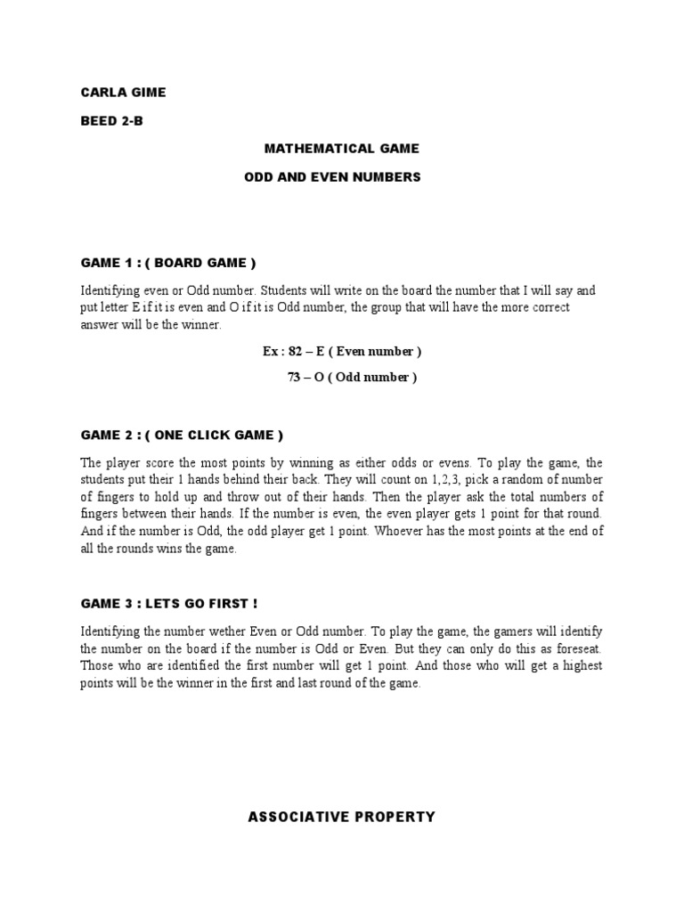 Mathematical Game | PDF | Mathematics