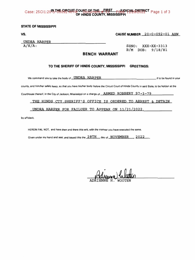 Bench Warrant Harper | PDF | Arrest Warrant | Common Law