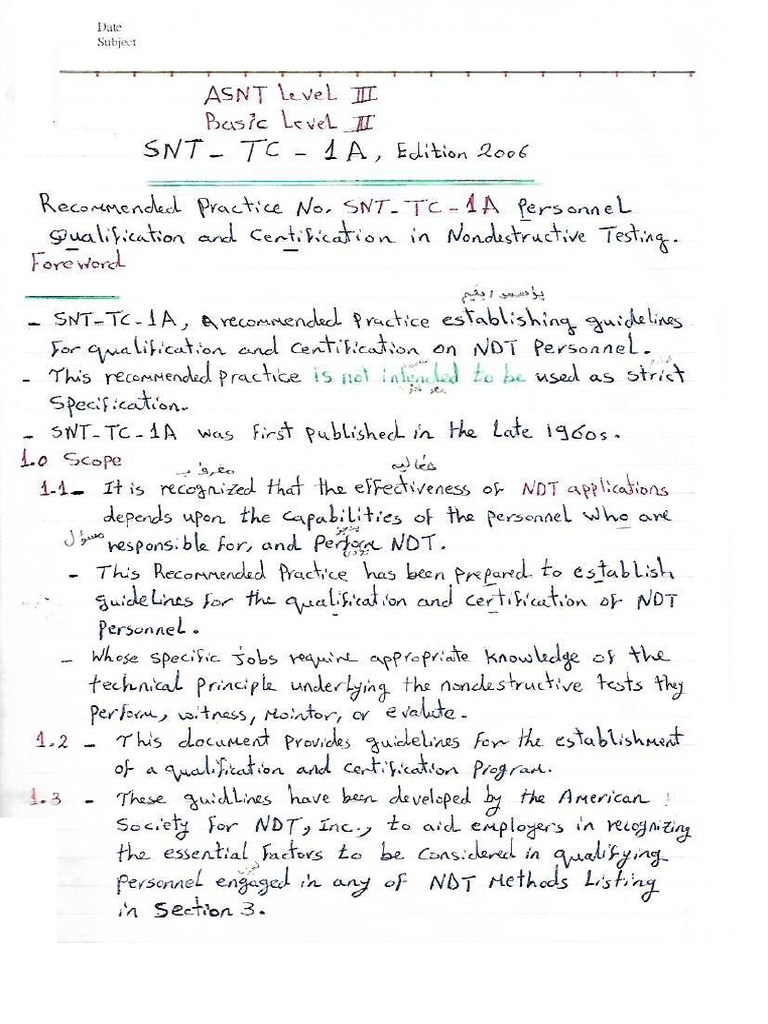 ASNT Basic Level III Notes - Part III | PDF