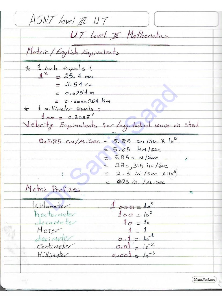 ASNT Ultrasonic Testing (UT) Level III Notes | PDF | Nondestructive Testing