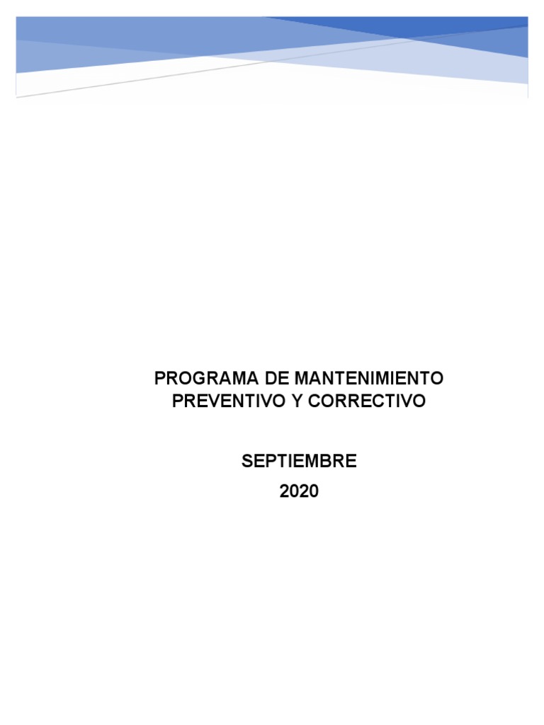 Programa de Mantenimiento Preventivo y Correctivo | PDF | Bomba