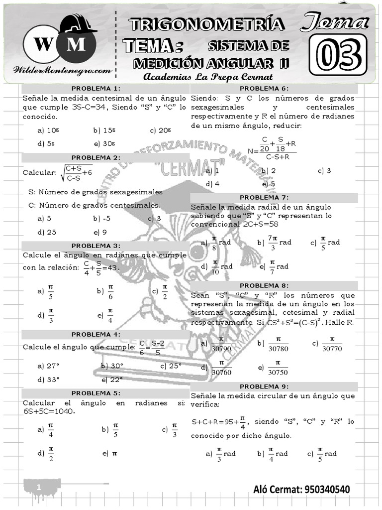 03 - Sistema de Medición Angular Ii - Trigonometría Básica | PDF | Unidades de medida ...
