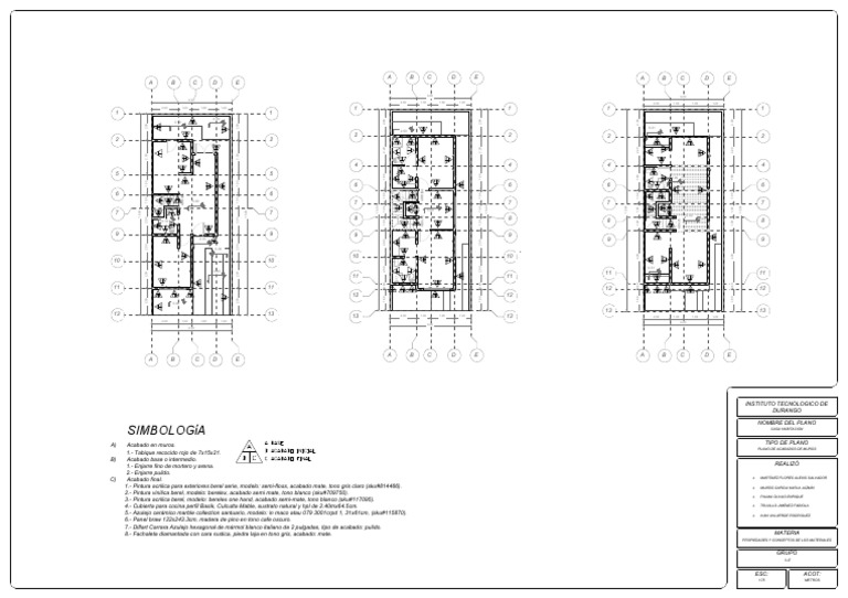PLANOS DE ACABADOS - Muros PDF | PDF