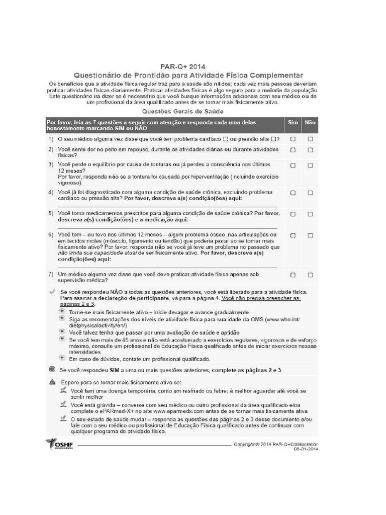PAR-Q | PDF