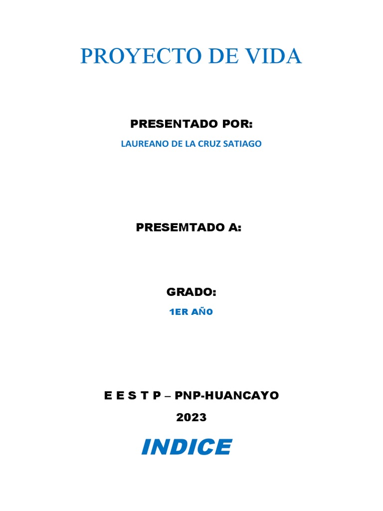 Proyecto de Vida 2 | PDF | Relaciones personales, crianza y desarrollo ...