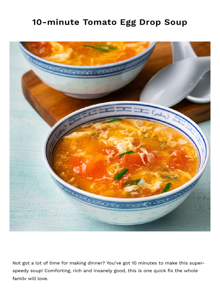 10-Minute Tomato Egg Drop Soup - Marion's Kitchen | PDF