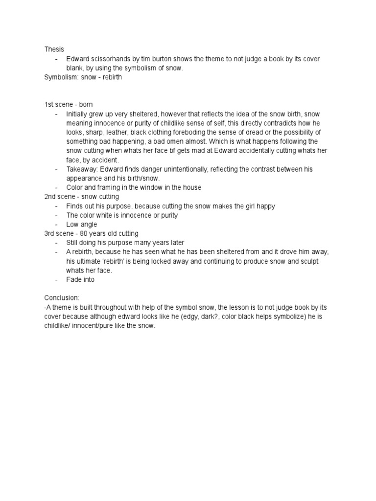 Edward Scissorhands - Outline | PDF