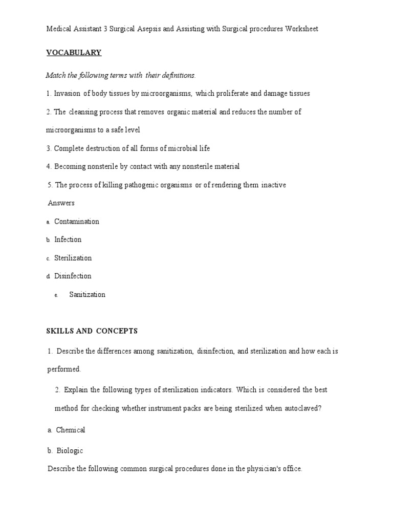 Surgical Assisting Assignment | PDF | Sterilization (Microbiology ...