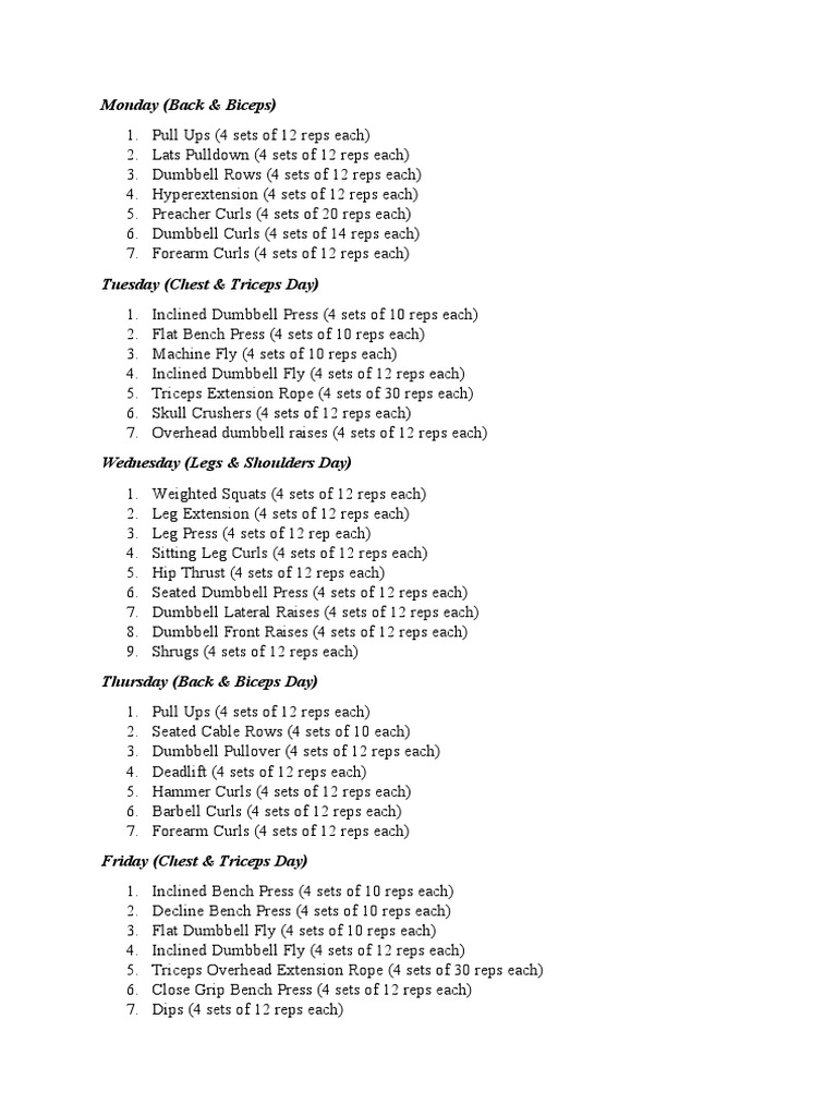 Workout Plan Advanced | PDF | Wellness