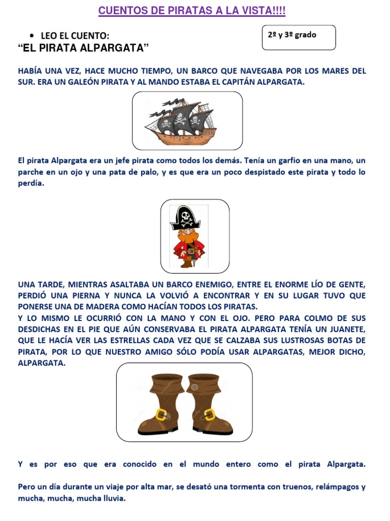Cuentos de Piratas A La Vista 2º y 3º PDF | PDF | Piratería | Zapato
