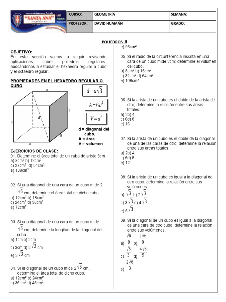 Hexaedro - Octaedro | PDF | Geometría | Geometría euclidiana