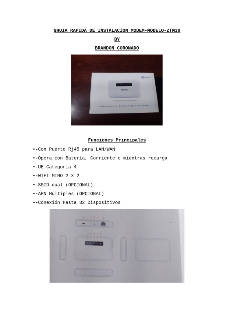 Guia Rapida de Instalacion Modem K-Movil | PDF | Wifi | USB