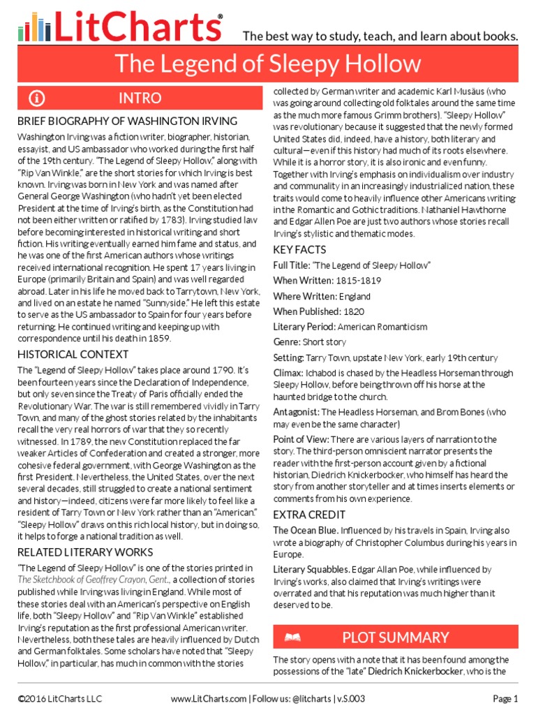 The Legend of Sleepy Hollow LitChart PDF | PDF | The Legend Of Sleepy ...