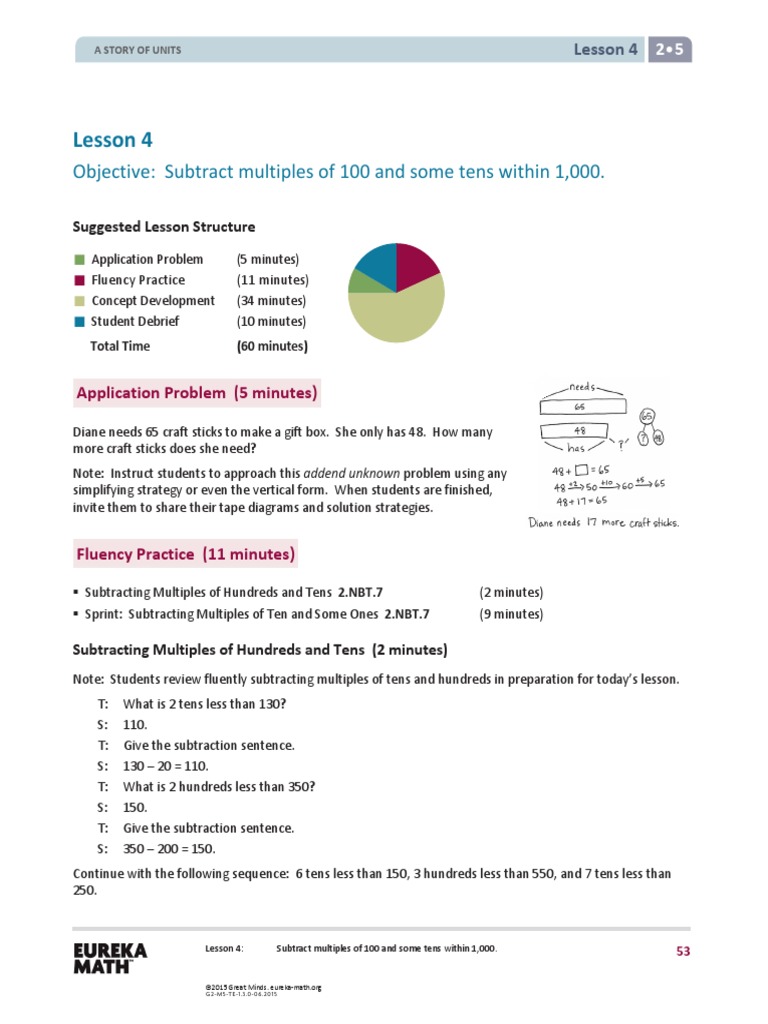 Mod 5 Lesson 4 - Eureka Math | PDF | Subtraction | Mathematics