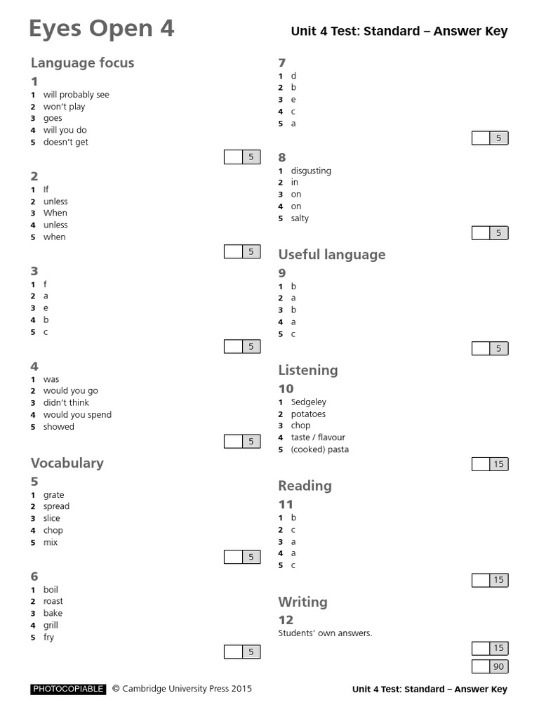 Unit 4 - Answer Key | PDF | Western Cuisine | Home