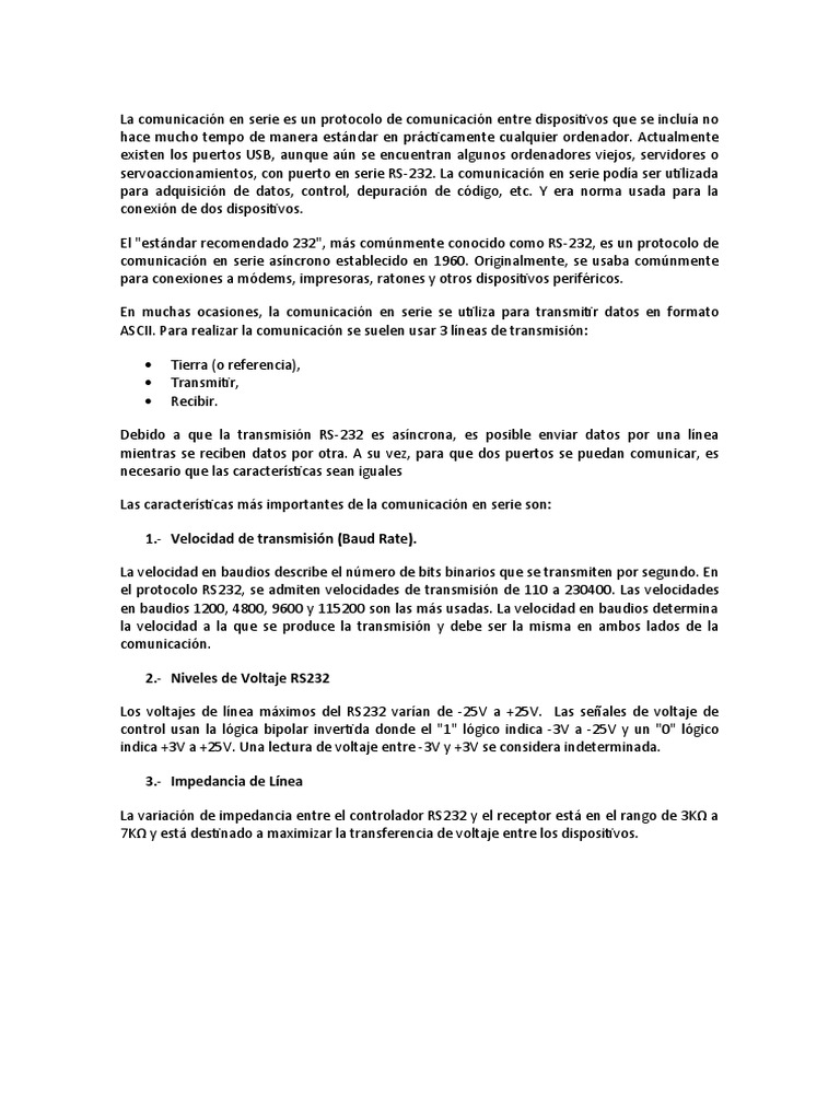 Qué Es La Comunicación Serial | PDF | Ascii | USB