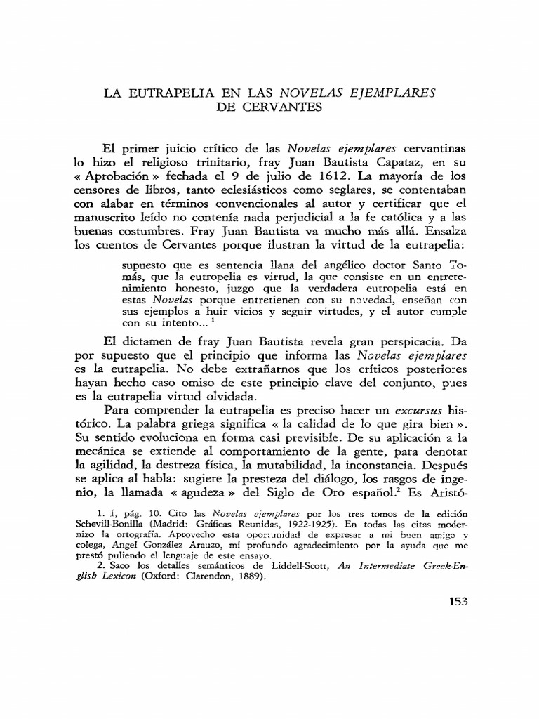 La Eutrapelia en Las Novelas Ejemplares de Cervantes | PDF | Miguel De ...