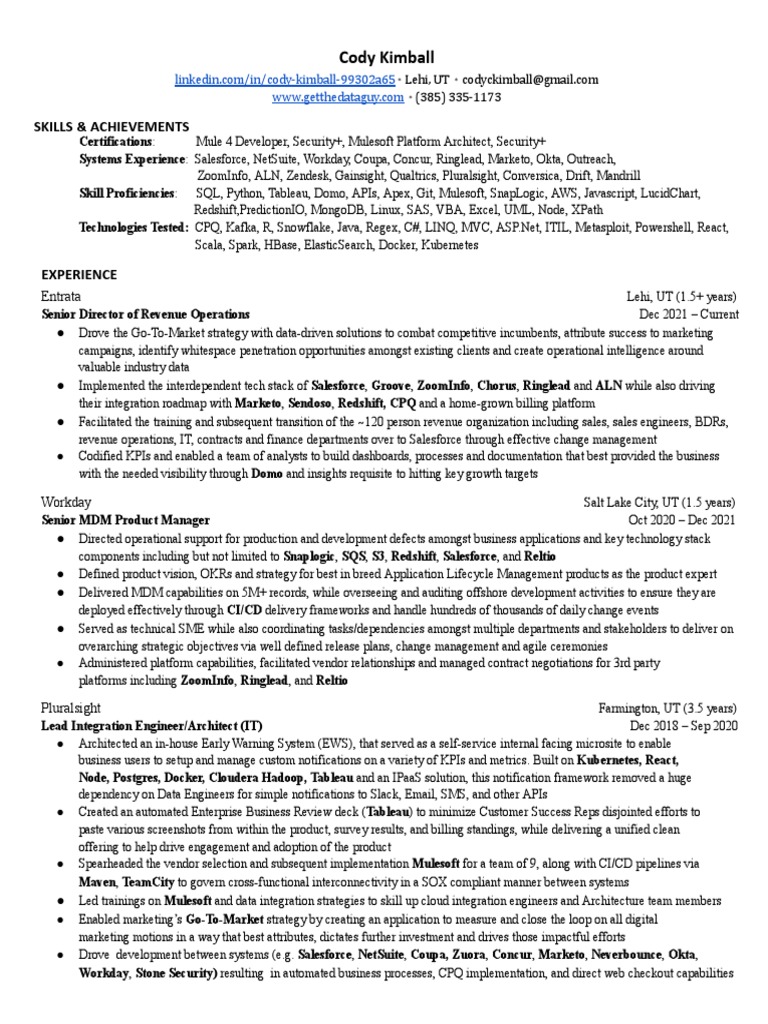 Current Resume PDF | PDF | Cloud Computing | Analytics