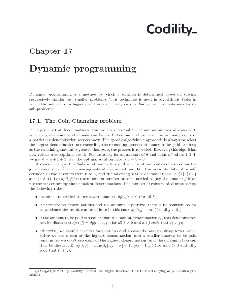 Chapter17 - Dynamic Programming PDF | PDF | Dynamic Programming ... Chapter17 - Dynamic Programming PDF | PDF | Dynamic Programming ...