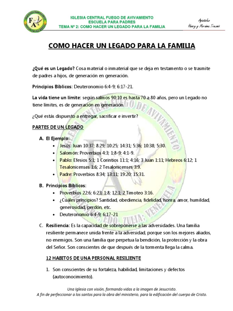 CÓMO HACER UN LEGADO PARA LA FAMILIA | PDF | Valor | Amor
