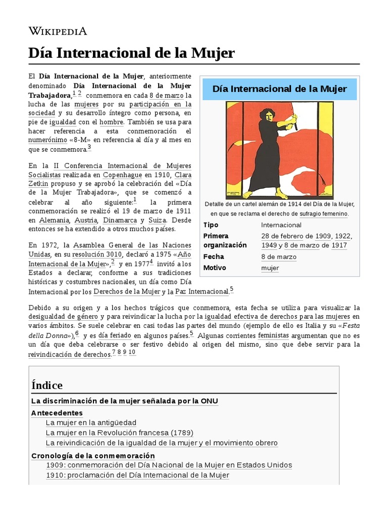 Día Internacional de La Mujer | PDF | Mujer | Derechos de las mujeres