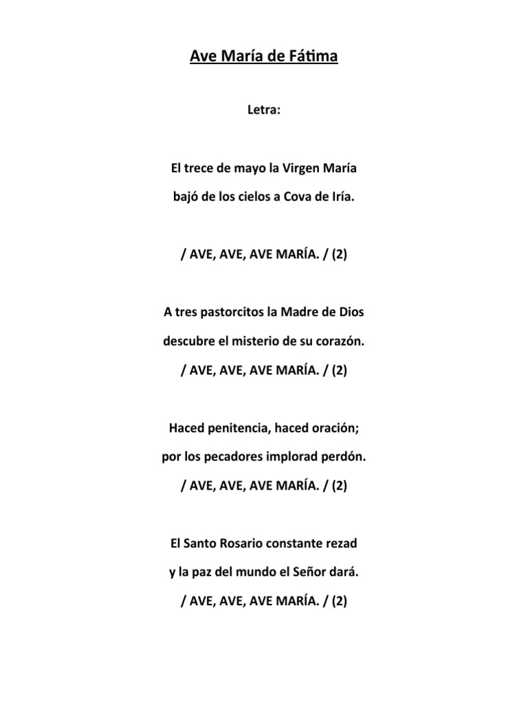 Ave María de Fátima | PDF