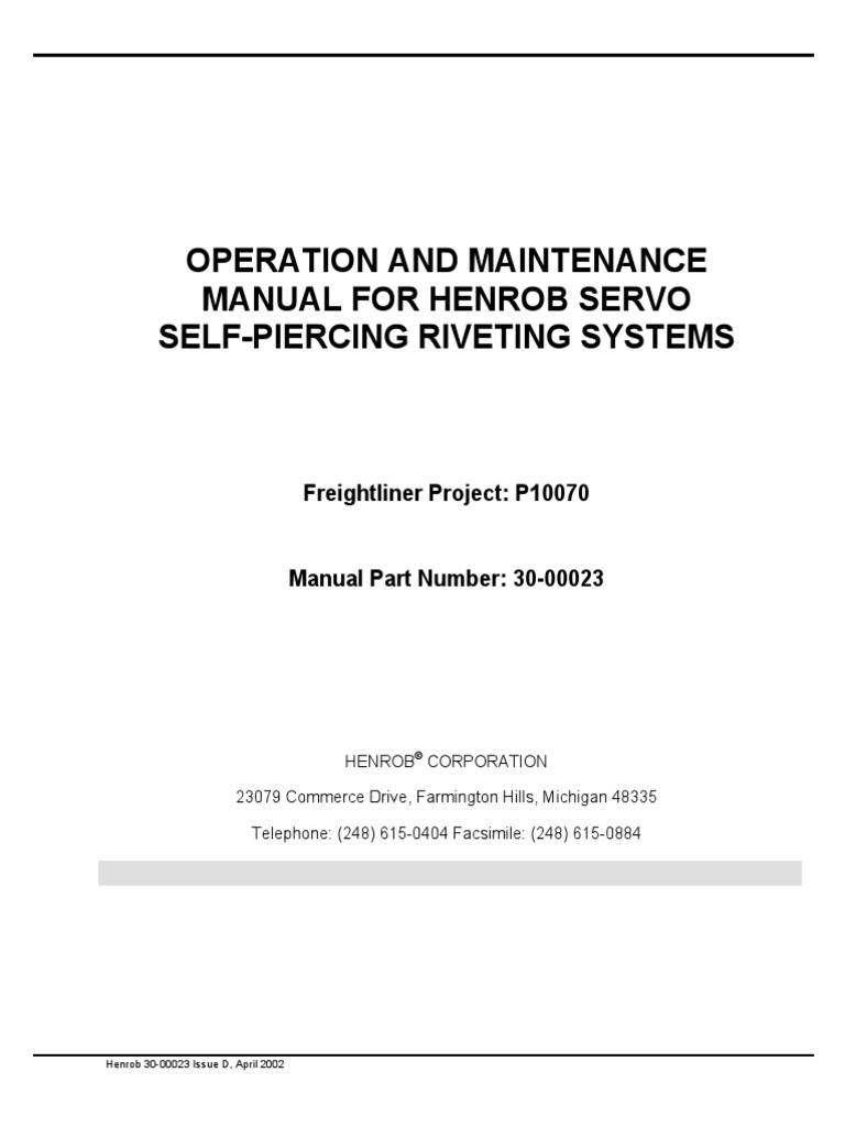 30-00023 Henrob | PDF | Rivet | Switch