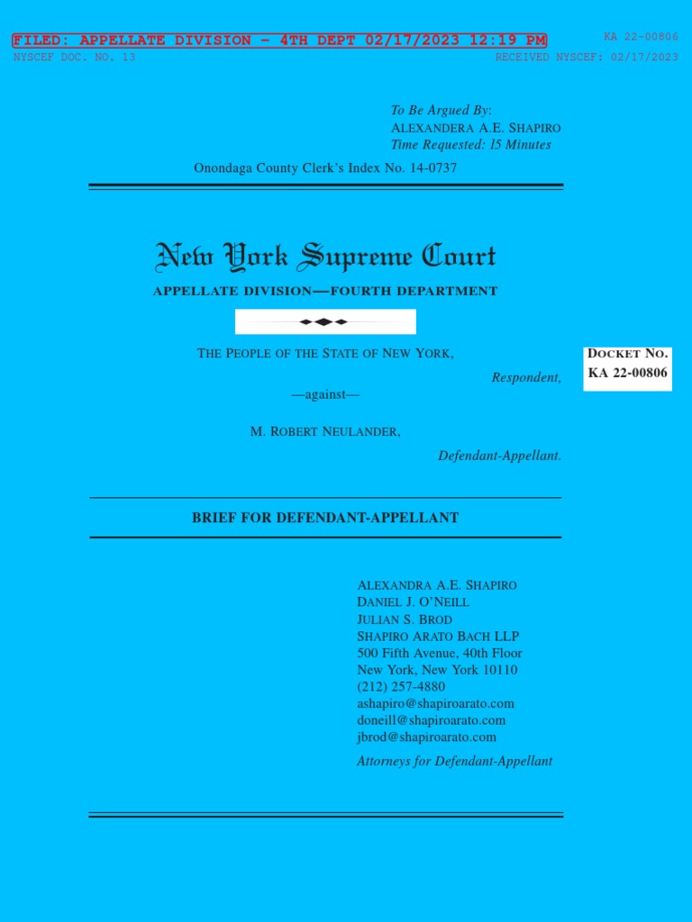 Neulander Appeal 2023 | PDF | Witness | Circumstantial Evidence