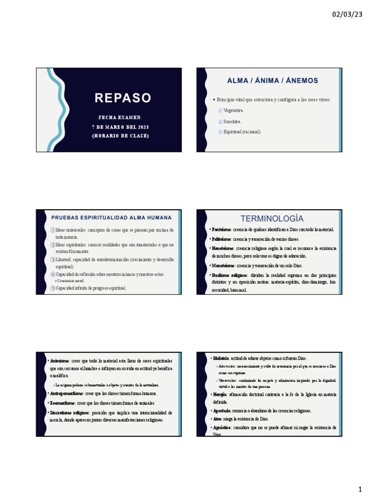 Repaso E.M.T (2023) PDF | PDF | Fe | Dios