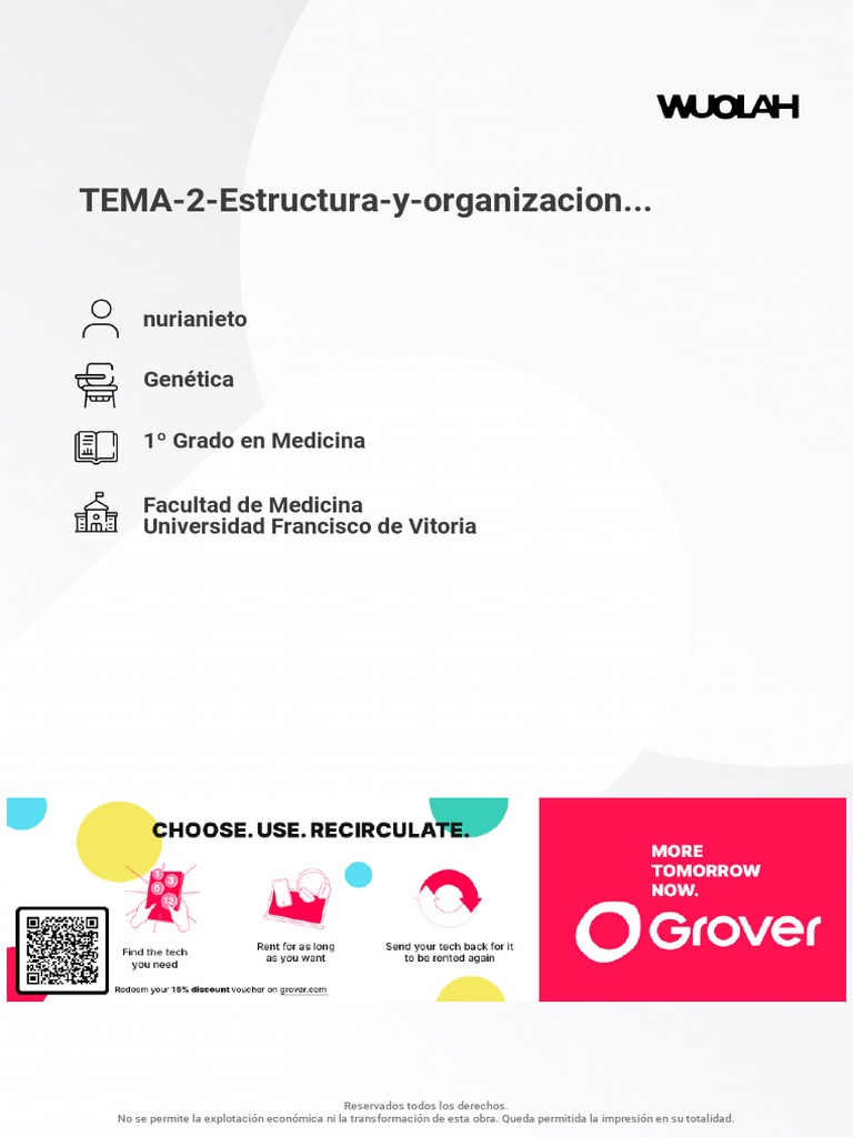 Wuolah Free TEMA 2 Estructura y Organizacion Del Genoma Humano | PDF ... Wuolah Free TEMA 2 Estructura y Organizacion Del Genoma Humano | PDF ...