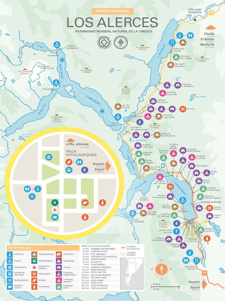 2020 Secretaria Turismo Esquel Mapa Los Alerces - 020639 | PDF
