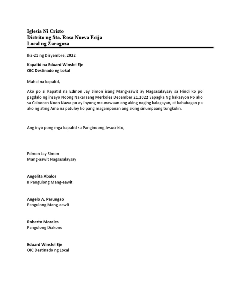 Salaysay Format | PDF