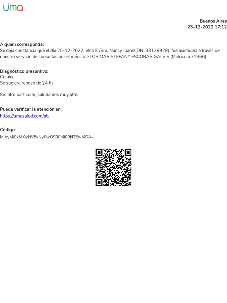 Buenos Aires 25-12-2022 17:12 A Quien Corresponda:: Sin Otro Particular ...
