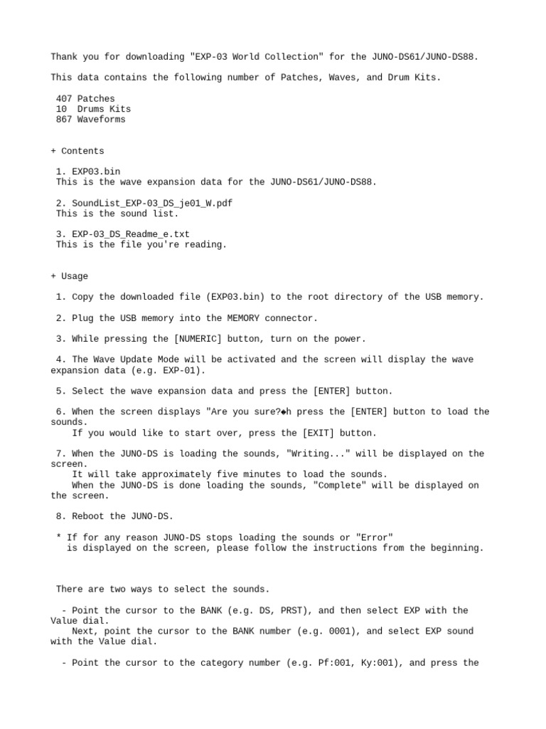 EXP-03 DS Readme e | PDF