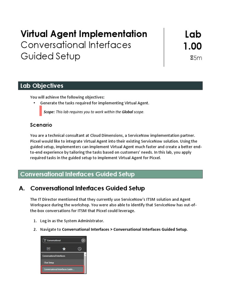 Conversational Interfaces Guided Setup | PDF