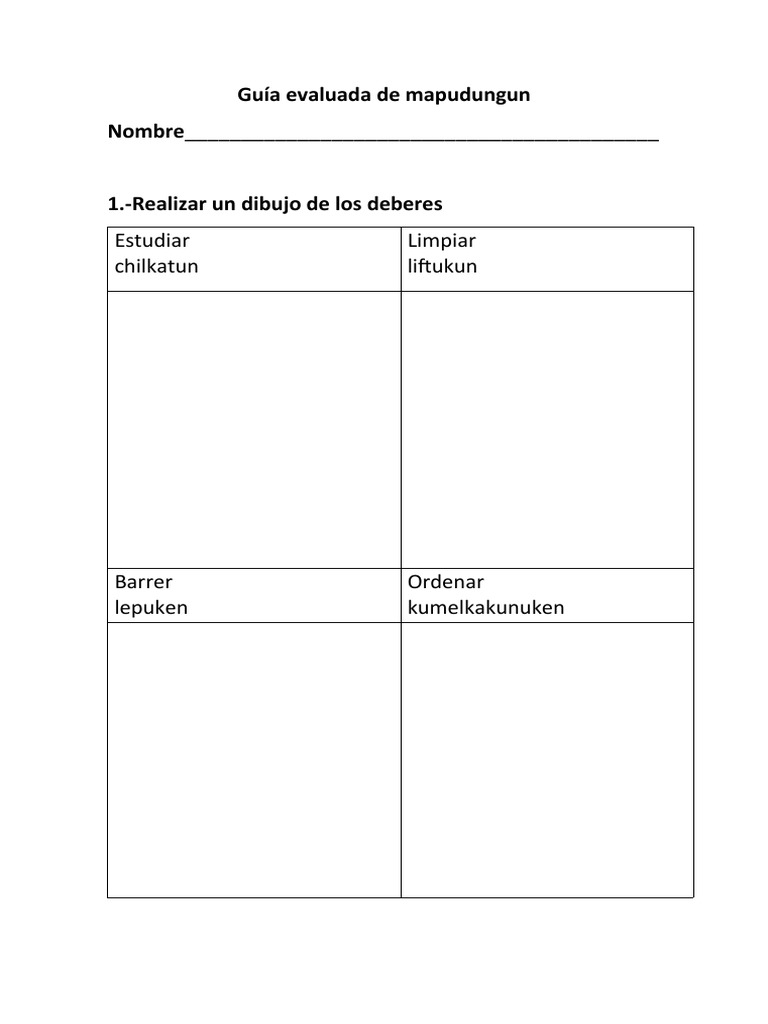 Guía Evaluada de Mapudungun | PDF