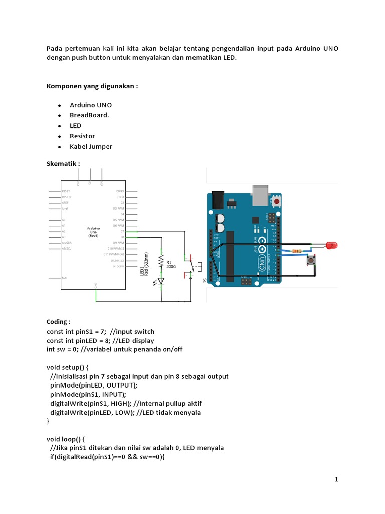 Pada Pertemuan Kali Ini Kita Akan Belajar Tentang penLED ARDUINO PUSH ...