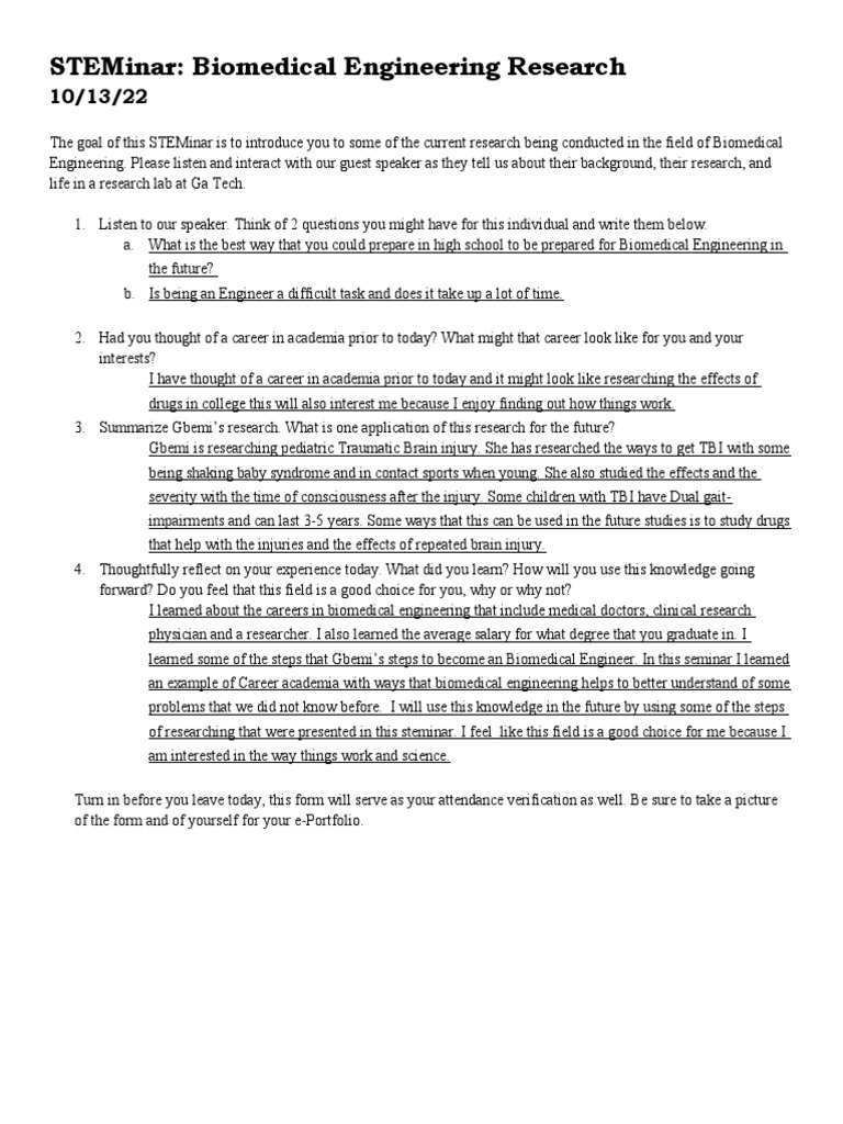 Steminar GT Biomedical Engineeringrsch | PDF | Traumatic Brain Injury ...