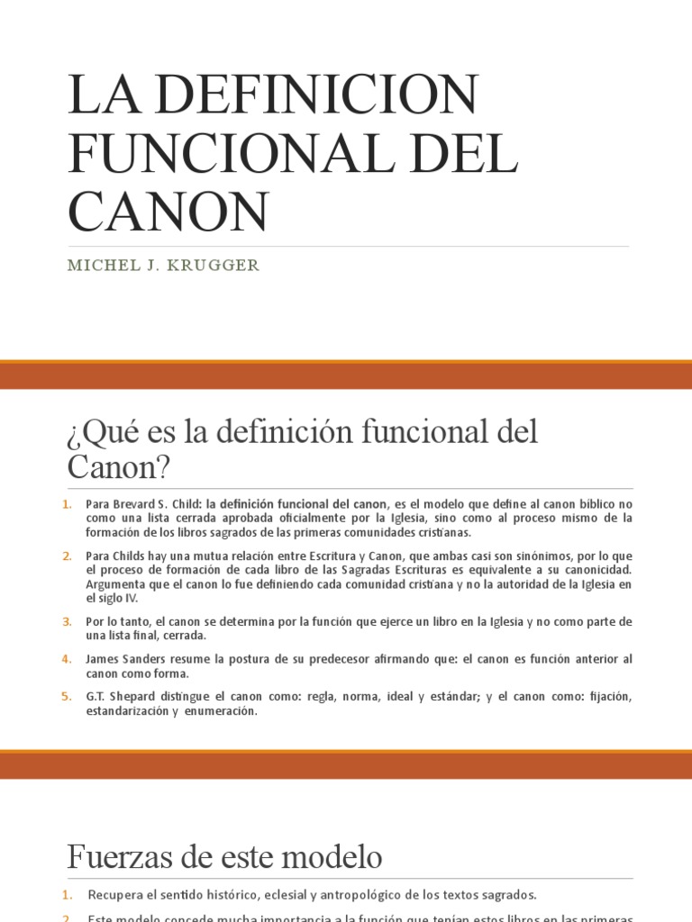 Definición Funcional del Canon | PDF | Canon bíblico | Biblia