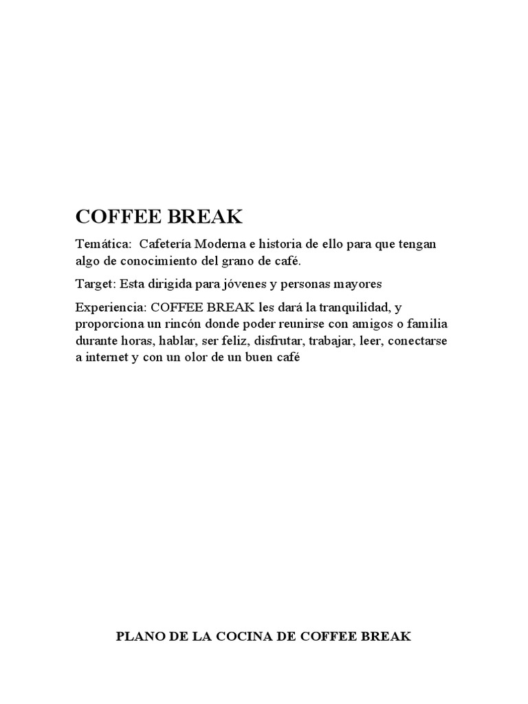 Coffee Break | PDF | Factores humanos y ergonomía | Diseño