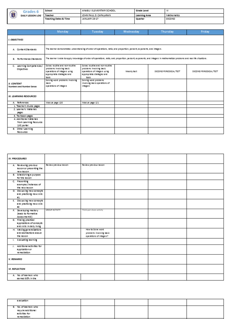 Math 6 Q2 Week 10 | PDF | Learning | Cognition