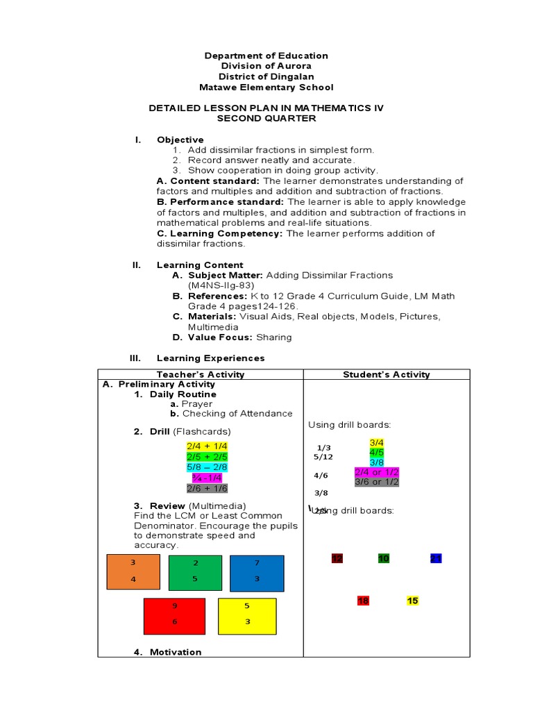 Detailed Lesson Plan in Math Iv | PDF | Learning | Multimedia