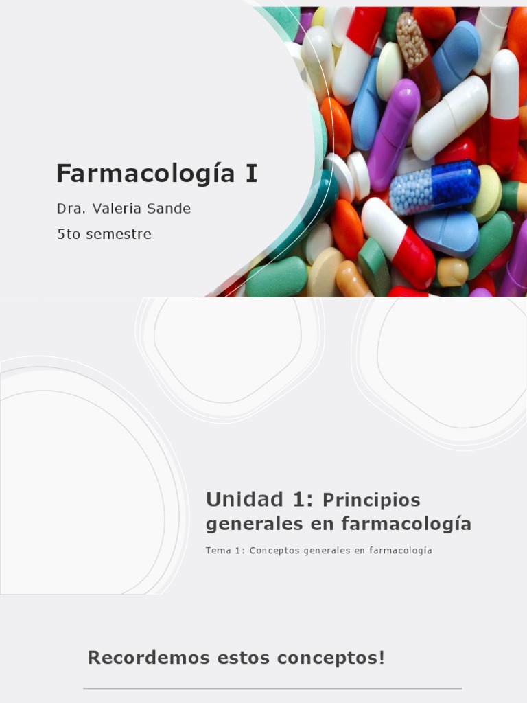 1. Conceptos basicos en farmacologia.pptx | PDF | Medicamentos con receta | Receptor (Bioquímica)