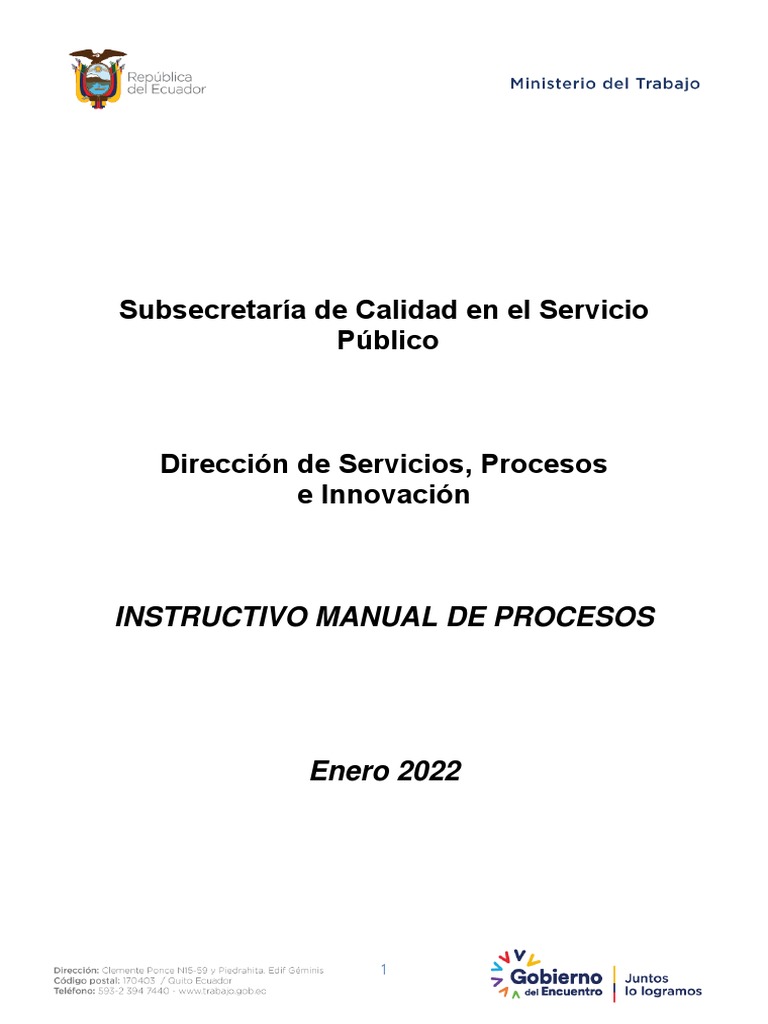 DSPI 18 Instructivo Manual de Procesos PDF | PDF | Business