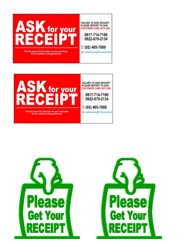 Ask For Your Receipt 1 | PDF