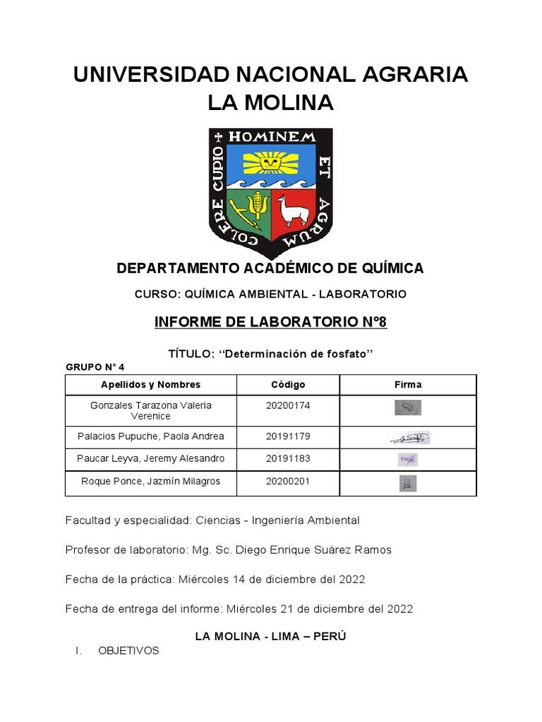 Determinación De Fosfatos Qa Pdf Fosfato Aguas Residuales