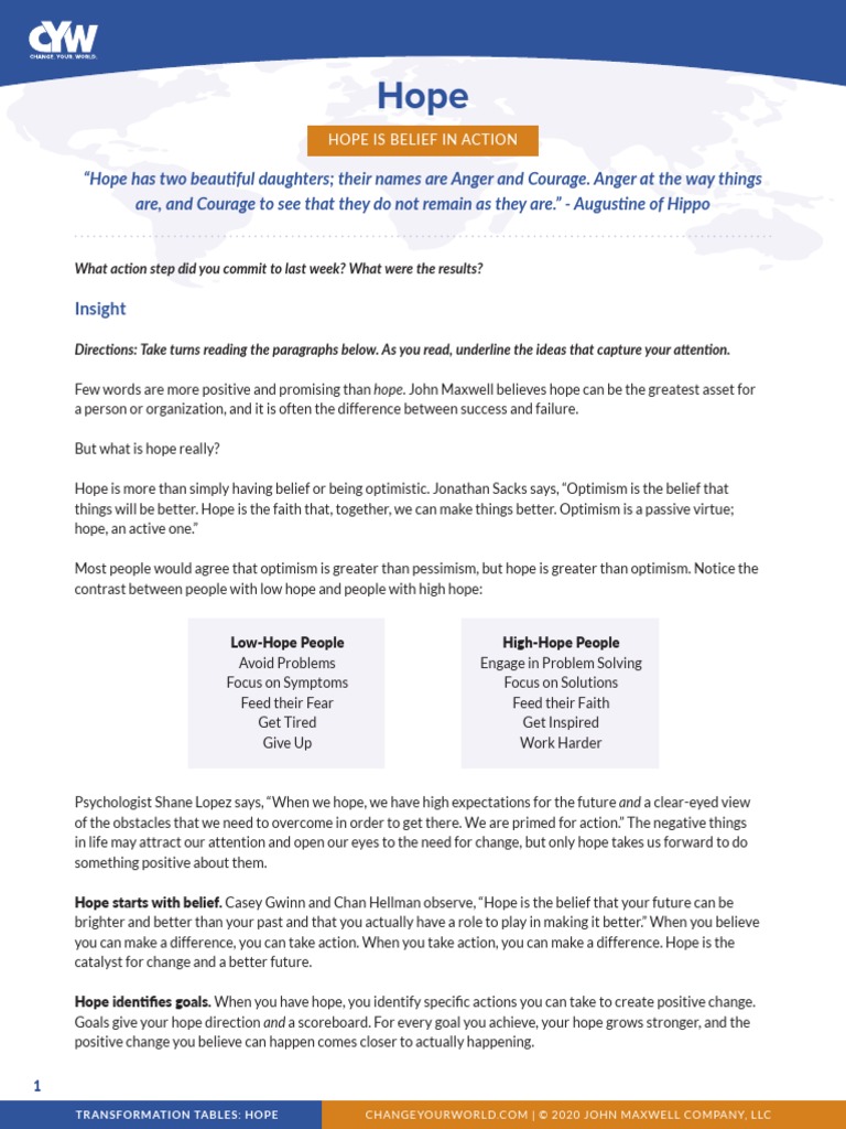 Hope | PDF | Hope | Optimism