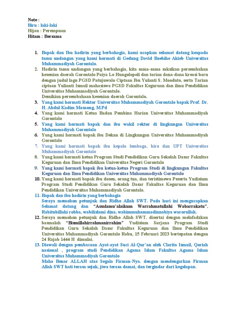 Susunan Acara Yudisium Sarjana.docx | PDF