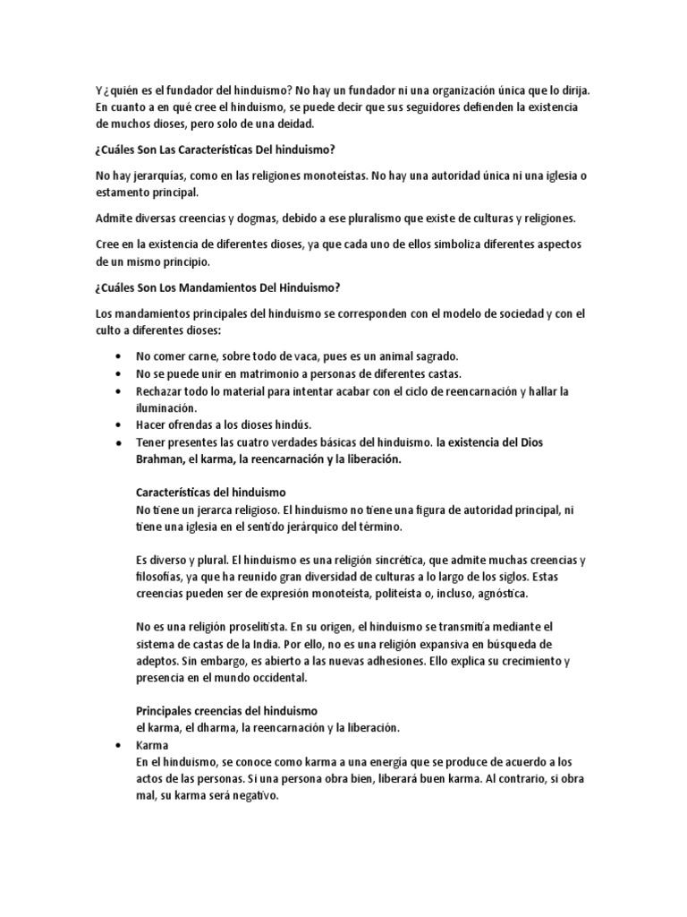 Mandamientos y Karma en Hinduismo | PDF | Karma | Reencarnación
